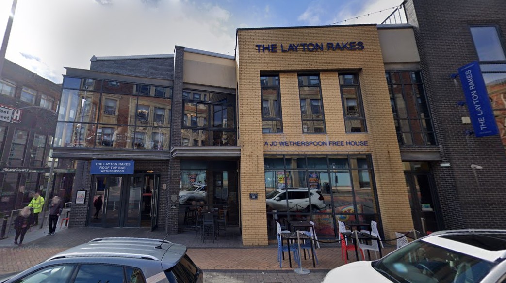 Wetherspoons Layton Rakes pub in the centre of Blackpool is closed ...
