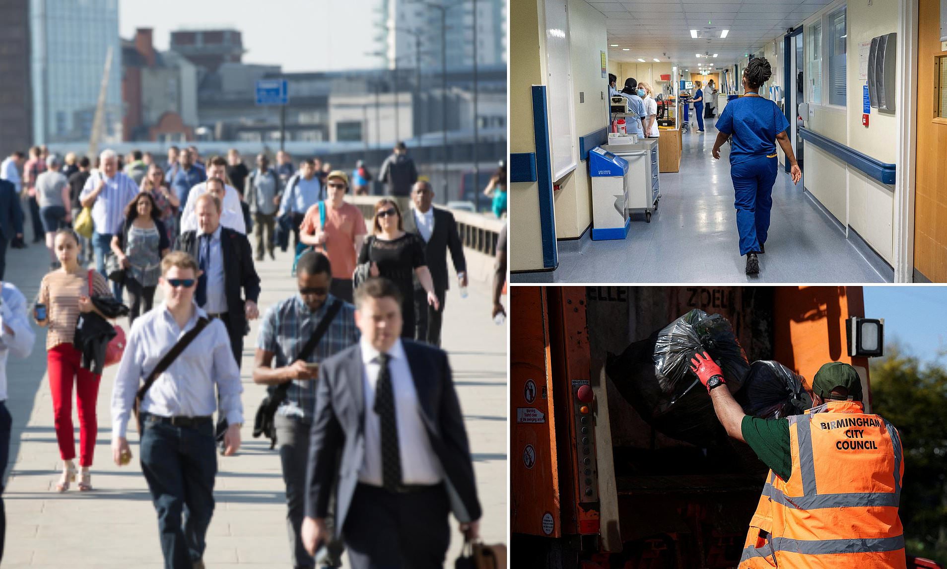 Private sector wage growth nears four-year low as public sector workers' salaries soar