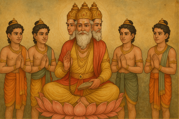Lord Brahma sons, Four Kumaras who were born from his mind.