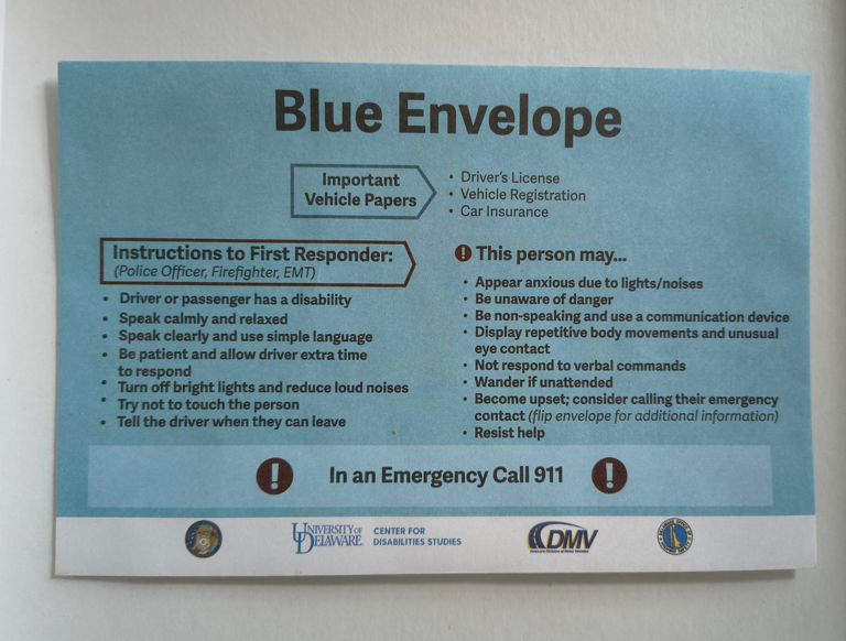 How one Blue Envelope can aid understanding between Delaware police and ...