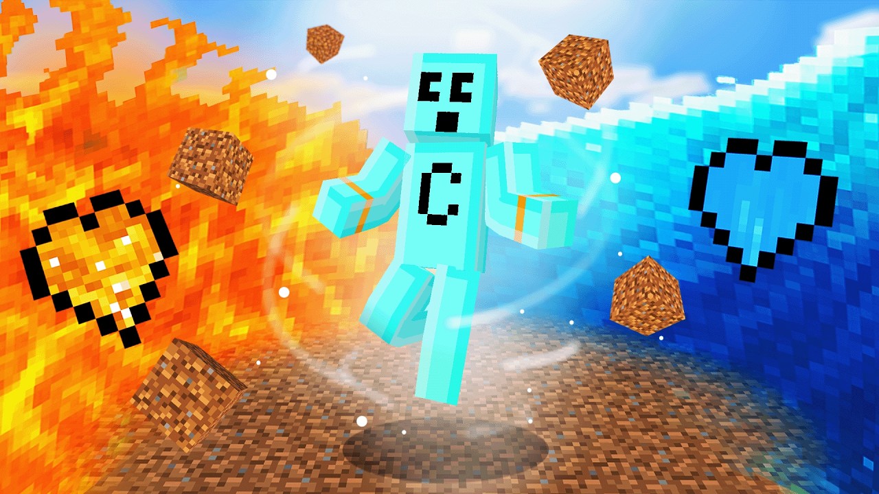 Minecraft but there are elemental hearts
