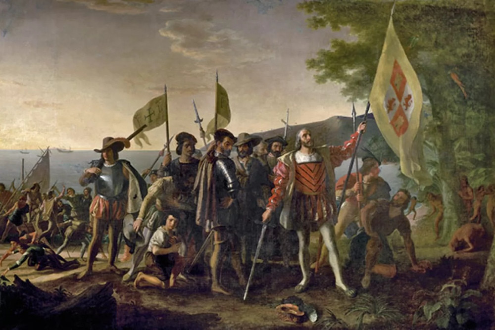 Aktivis Lempar Cat ke Lukisan Christopher Columbus Berusia 133 Tahun