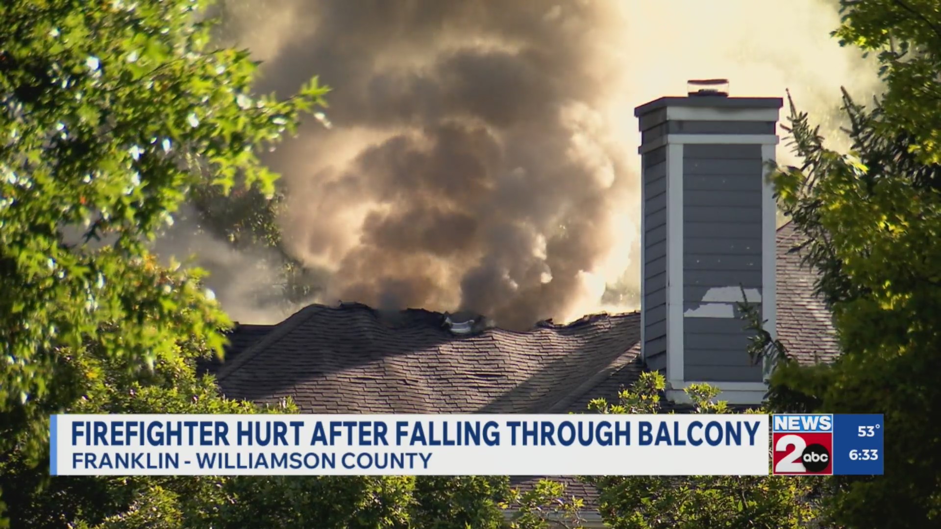 Franklin firefighter falls through balcony