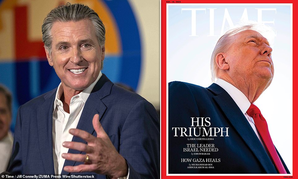 Newsom's censored take on Trump's TIME magazine cover