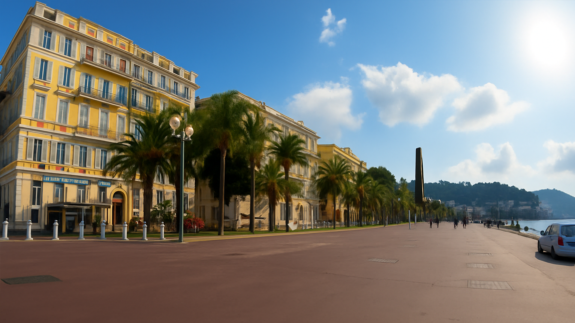 Ochtendwandeling over de Promenade des Anglais in Nice