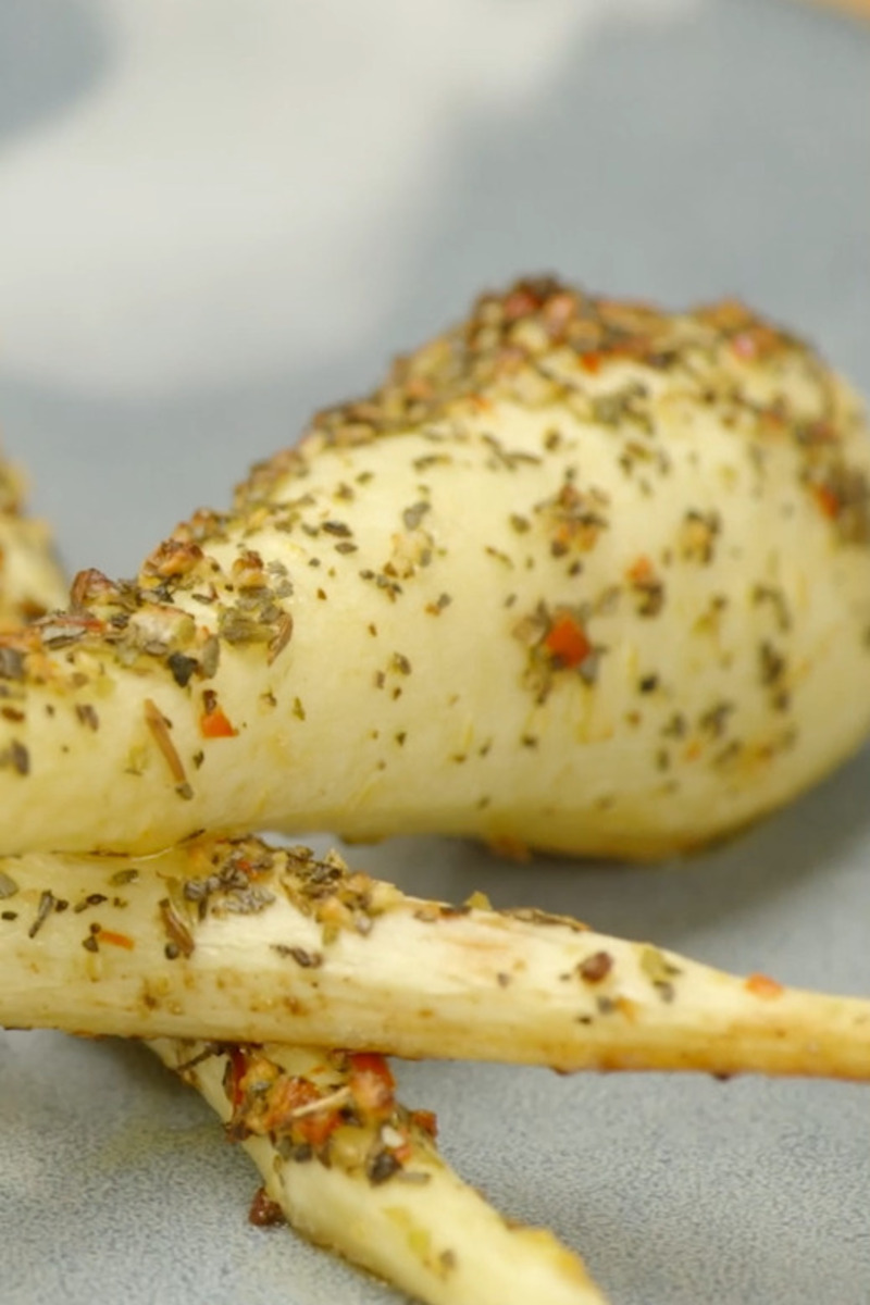 Turkish spiced parsnips with buttery garlic goodness