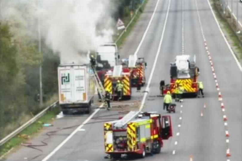 M5 diversion route in full after lorry fire erupts at Exeter