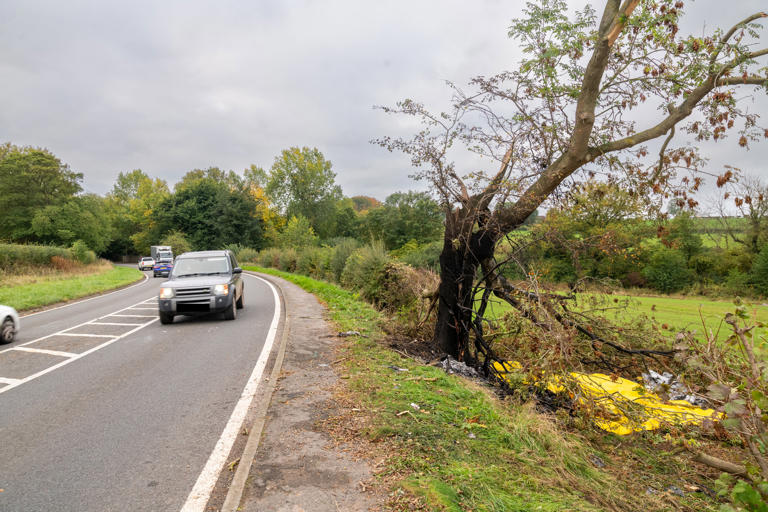 Pictures from the scene as man dies after Aston Martin crashes into ...