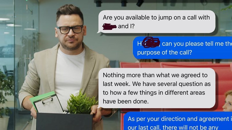 Manager asks employee over text message to join meetings and assist ...