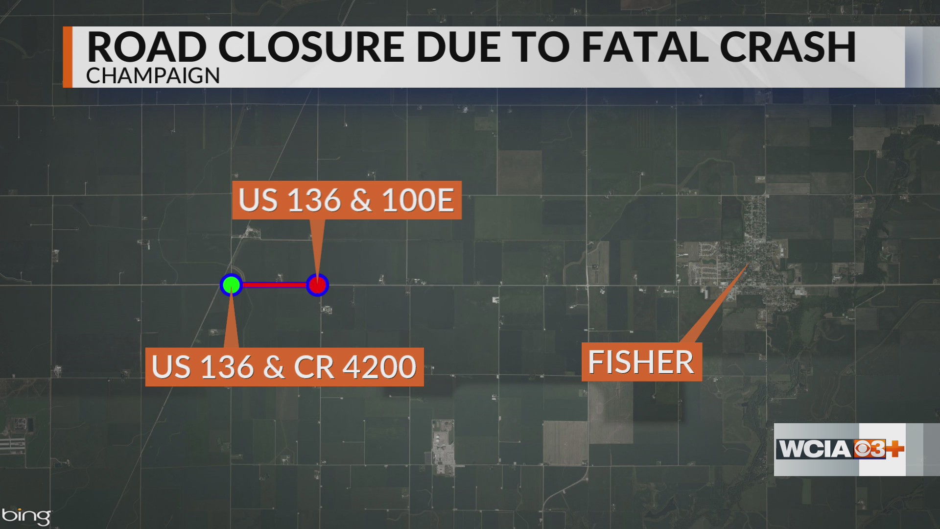Deadly crash shuts down U.S. 136 in Champaign County