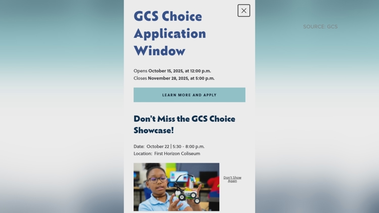 The GCS Choice Schools and Programs application opens today