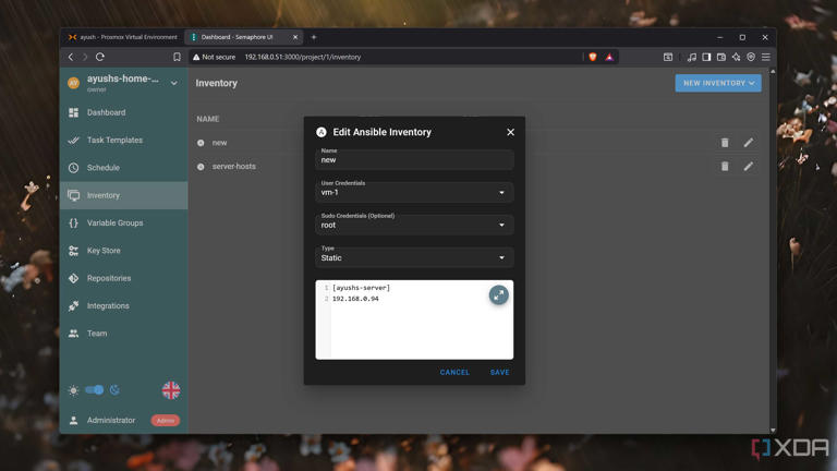 Semaphore is the perfect UI to manage your Ansible automations