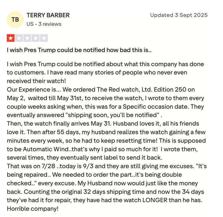Furious MAGA Customers Say They Got ‘Scammed’ by Trump Watches