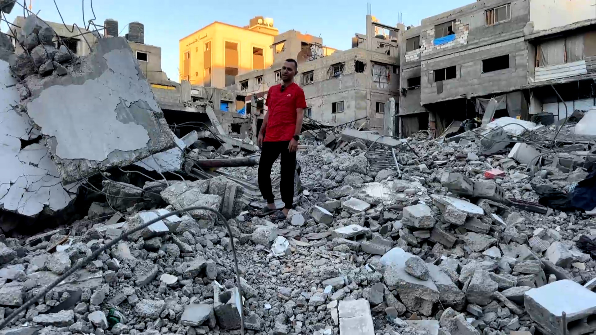 Freed Palestinian detainee returns to the ruins of his Gaza home