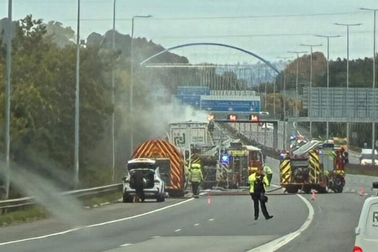 Warnings as M5 lorry fire rages in West Country