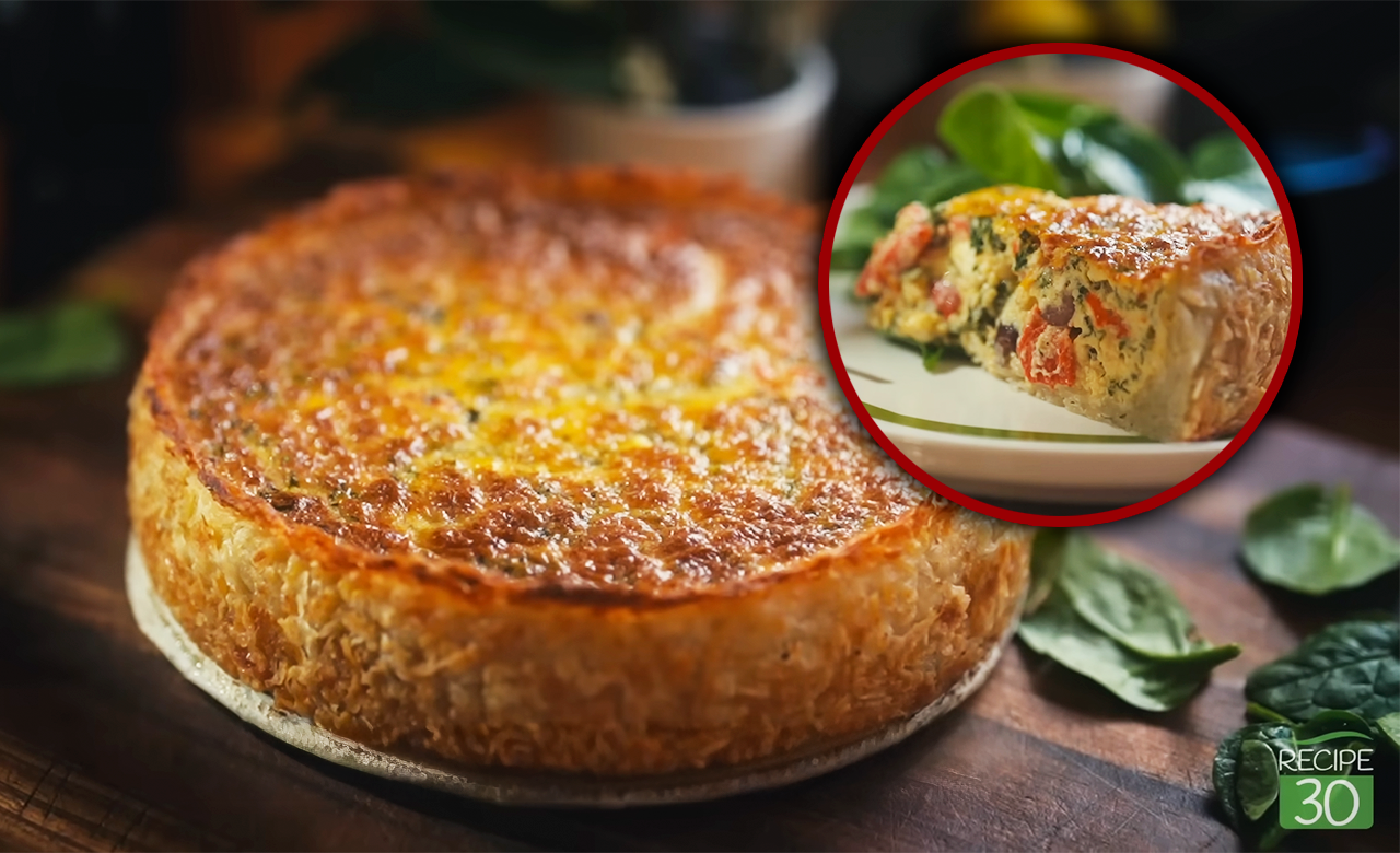 Potato-Crust Mediterranean Quiche – No Pastry Needed