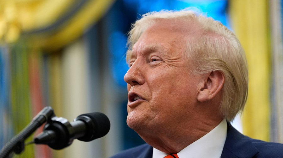 Trump posts AI video in which he dumps brown liquid on ‘No Kings ...
