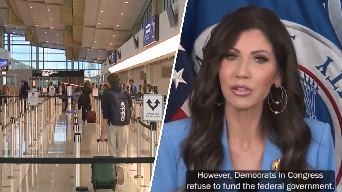 Video of Noem blaming Democrats for shutdown not airing at DC-area airports