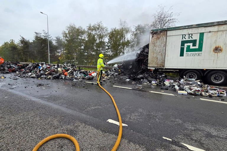 M5 reopens after nine hours of traffic chaos following lorry fire