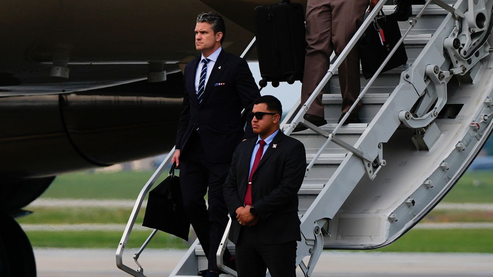 US defence secretary's jet makes unscheduled landing in UK after in-air ...