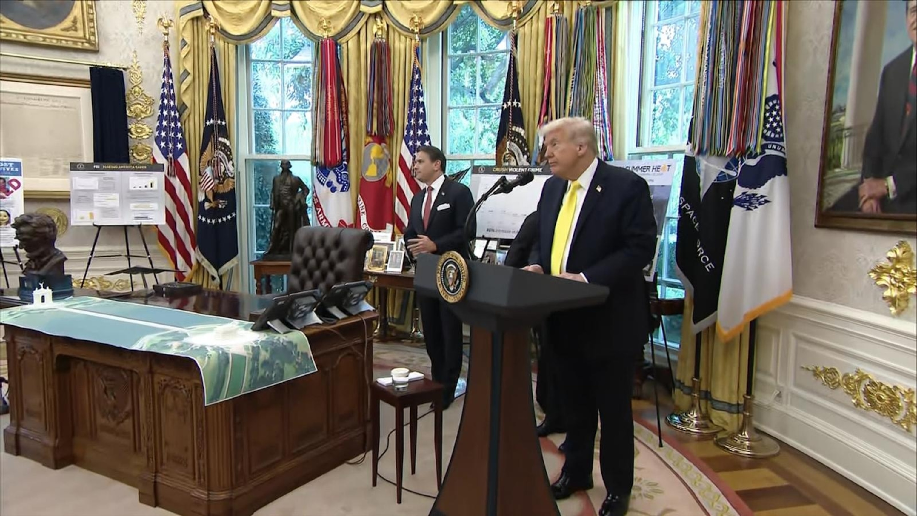 FULL REMARKS: Trump answers reporter questions with FBI director Kash Patel