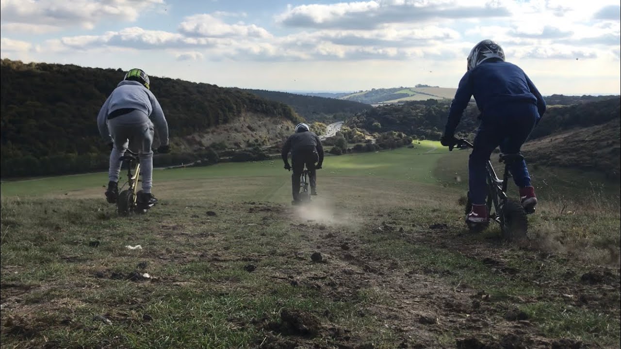 Little Harry competes in a £600 mini bike downhill race