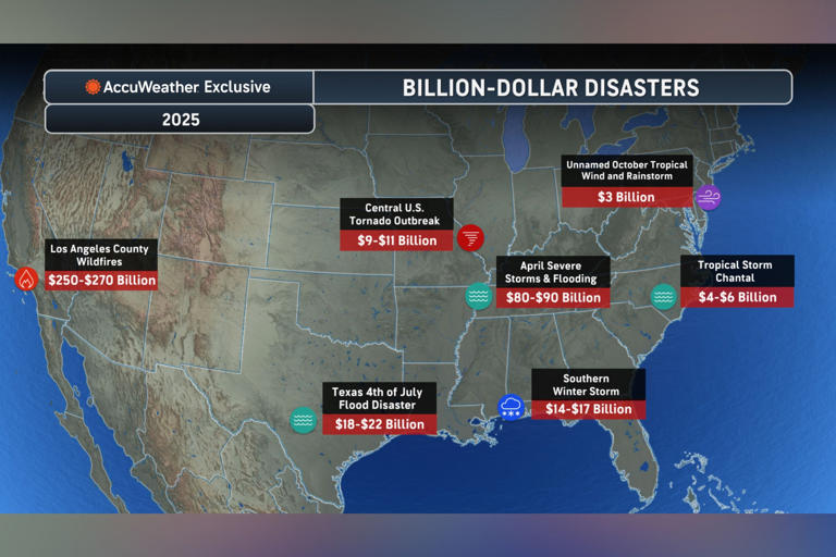 Map shows areas worst hit by weather disasters this year
