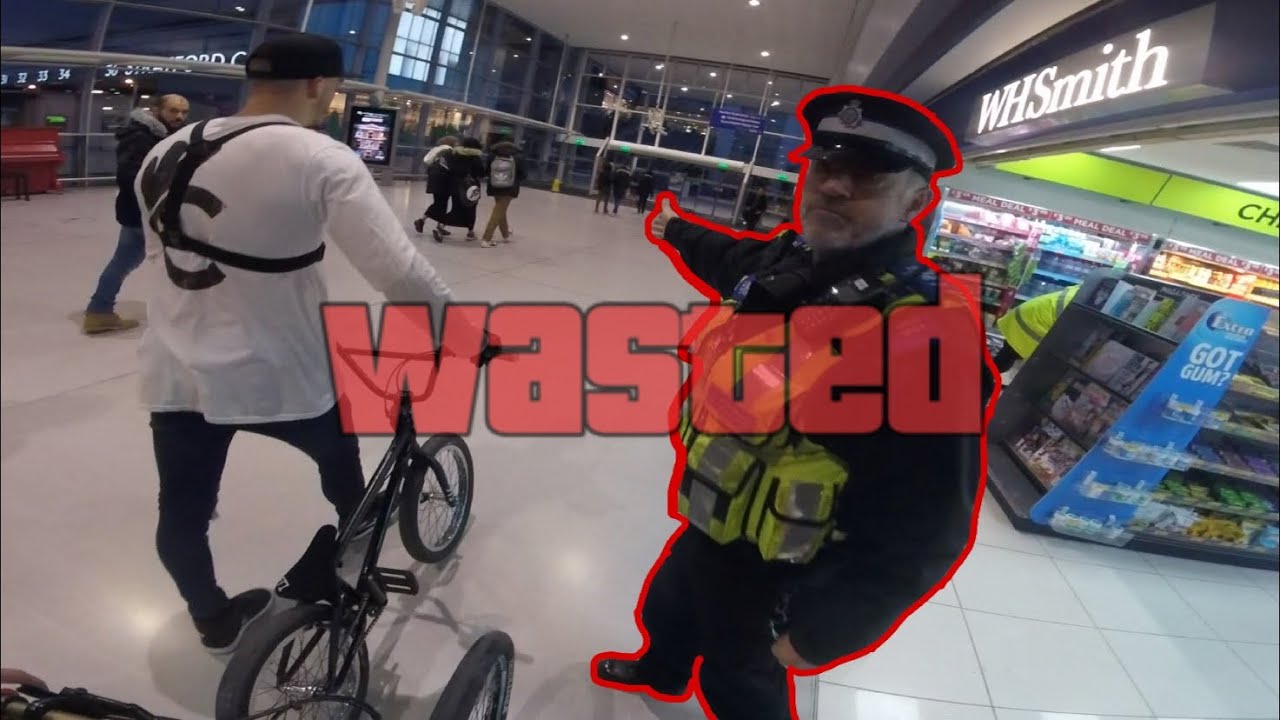 Little Harry gets caught riding through a shopping centre
