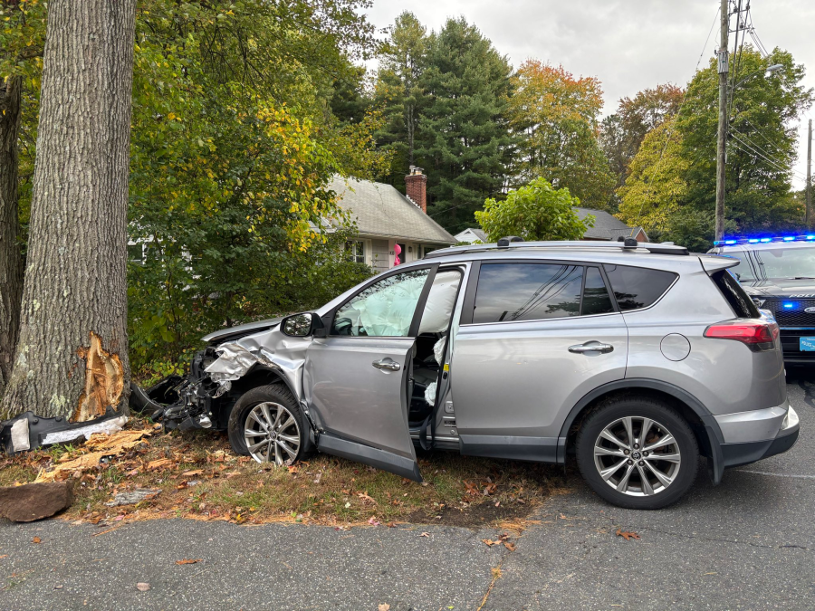 One person injured after vehicle crashed into tree on Dwight Road in ...