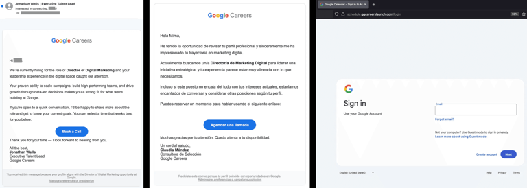 Novo golpe usa falsa oferta de emprego no Google para roubar email