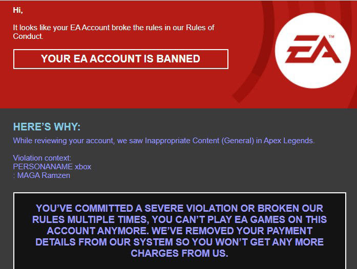 EA supposedly bans user for having "MAGA" in their gamertag