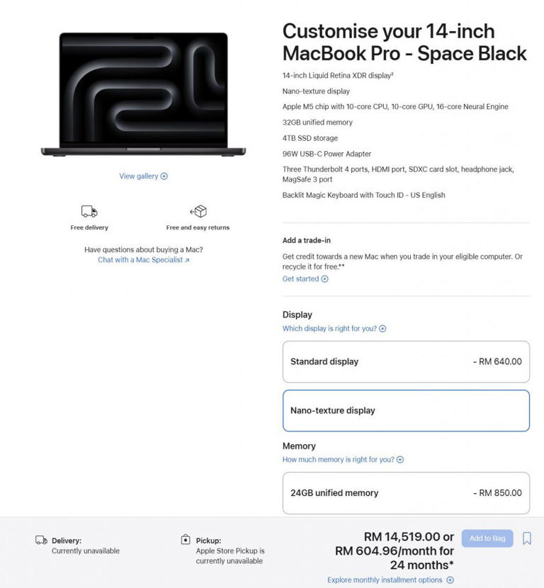 Apple’s base MacBook Pro 14 upgraded with new M5 chip, priced from RM6,999