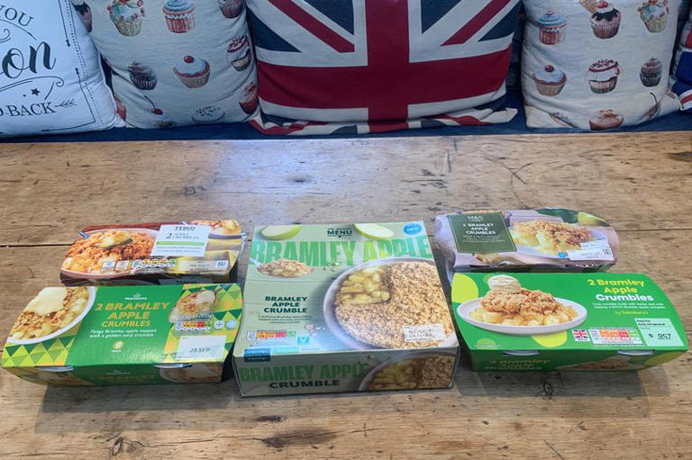 I tried apple crumbles from M&S, Aldi, Morrisons, Sainsbury's and Tesco ...