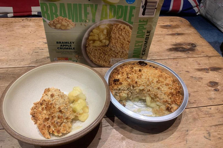 I tried apple crumbles from M&S, Aldi, Morrisons, Sainsbury's and Tesco ...