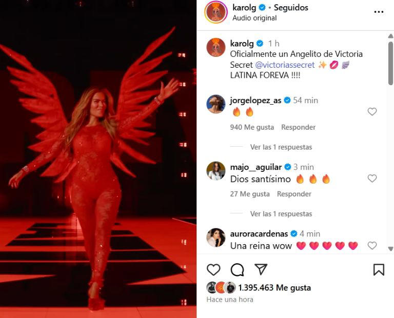 Karol G desfila como un Ángel de Victoria’s Secret en la pasarela del Fashion Show 2025