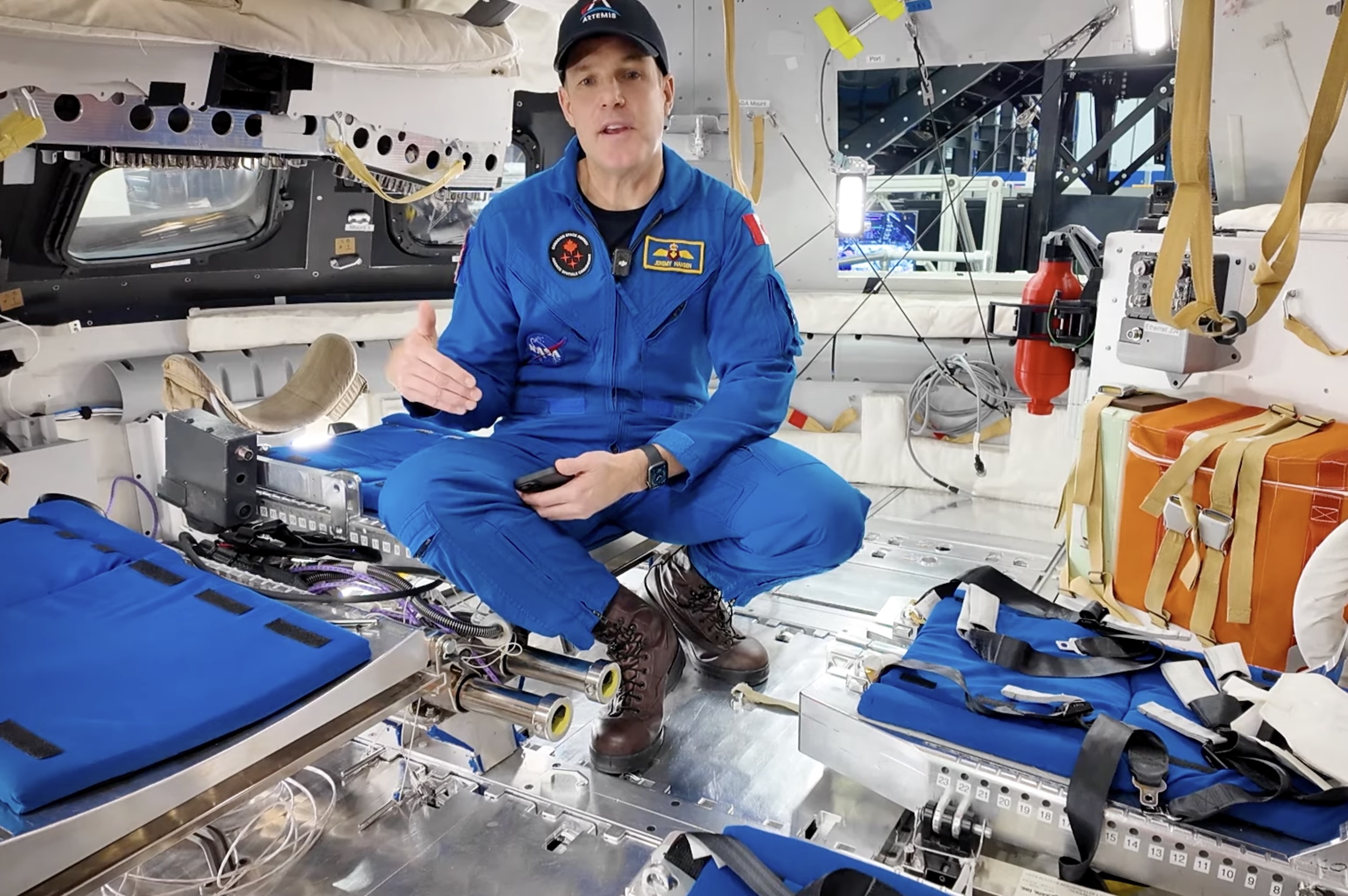Peek inside the Orion moon capsule with an Artemis II astronaut