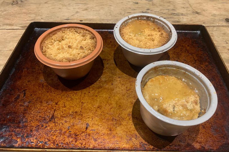 I tried apple crumbles from M&S, Aldi, Morrisons, Sainsbury's and Tesco ...