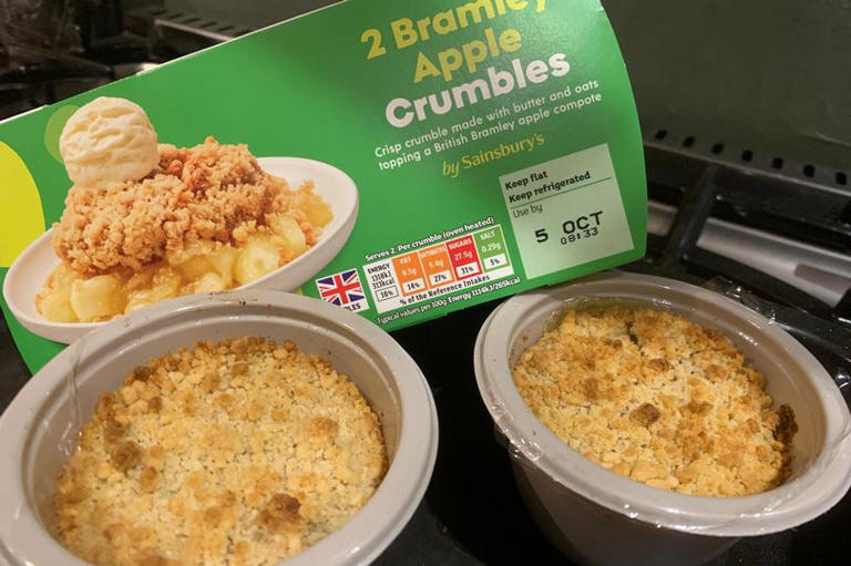 I tried apple crumbles from M&S, Aldi, Morrisons, Sainsbury's and Tesco ...