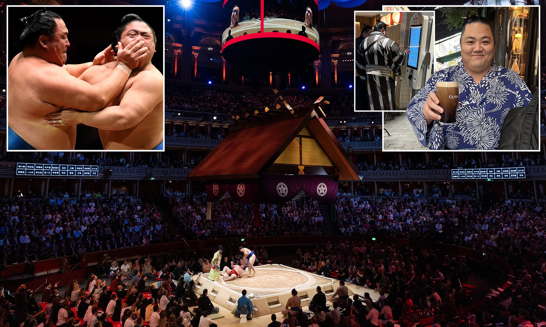 Sumo stars take over London: Sold-out crowd watches as 25 STONE ...