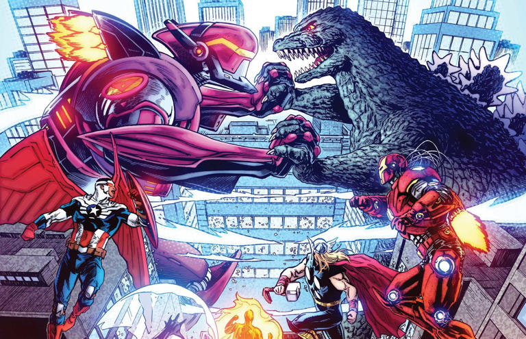 Avengers' Centurion Mech Combines Powers to Take on Godzilla