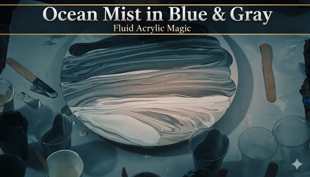 Ocean Mist in Blue & Gray – Fluid Acrylic Magic