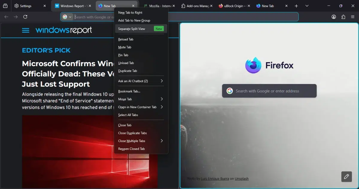 Mozilla trabaja, por fin, en la vista dividida para su Firefox
