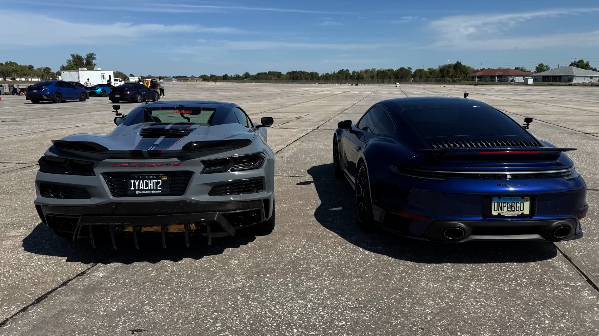 Chevrolet Corvette E-Ray vs Porsche 911 Turbo S Quarter Mile Drag Race