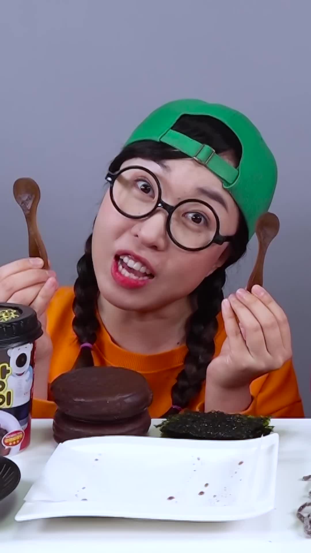Black Color Food Mukbang 검정색 음식
