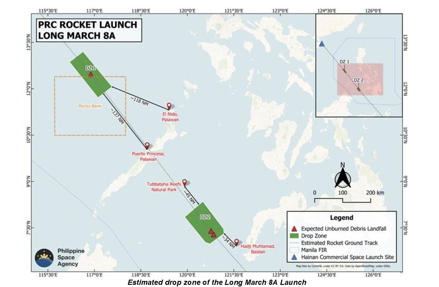 Chinese rocket debris may have fallen near Palawan, Tubbataha Reef ...