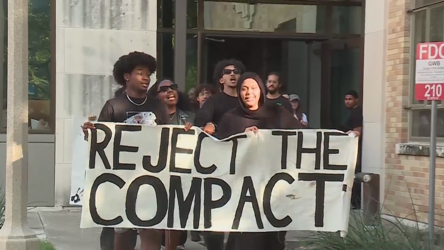 ‘Fight the agenda’: UT students protest Trump compact, education ...