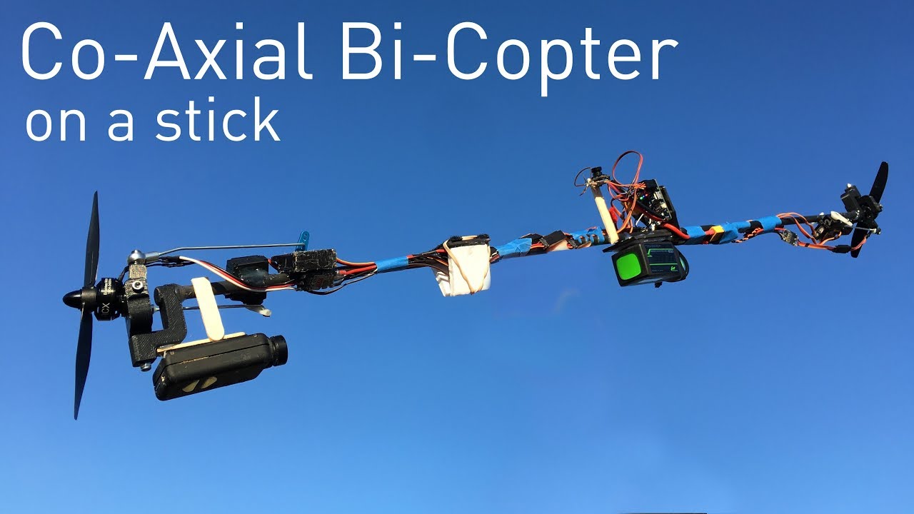 Brushless Rocket Project: Coaxial BiCopter Flying Stick Test