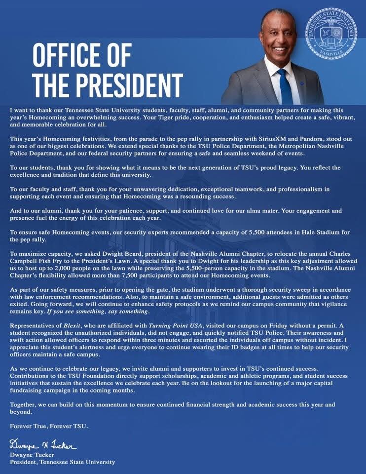 ‘BLEXIT’ group removed from TSU’s campus during homecoming week