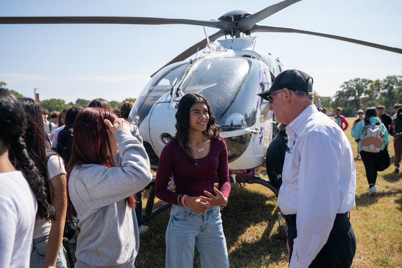 CHRISTUS helicopter flies in for Tyler Legacy students