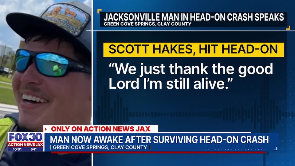 Jacksonville man recovering after being hit head-on in wrong-way crash